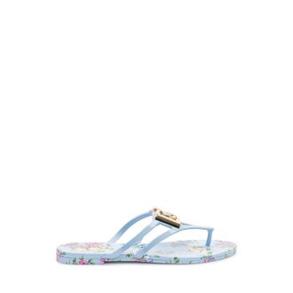 Dolce & Gabbana Floral Zehentrenner - - Shoes - Damen - Blau - 38 EU