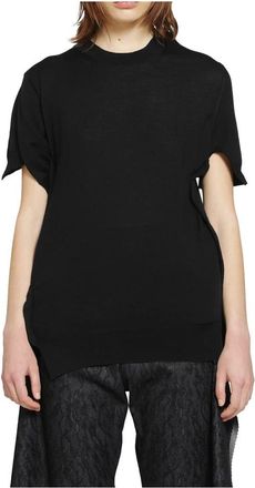Junya Watanabe Femme, Pulls, Noir, Taille: 40 FR Pull en laine &agrave; manches courtes