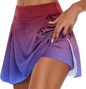 Generic Jupe Short Femme Ete Fluide,Jupe Short Femme Ete Casual Sport Jupe Tennis Femme Shorts de Sport Running Yoga Legging Élastique Pants Activewear Couleu
