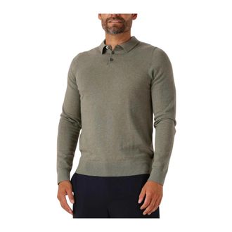 Saint Steve Gr&uuml;nes Langarm-Baumwollpolo - - Knitwear - Herren - Grau - 2XL