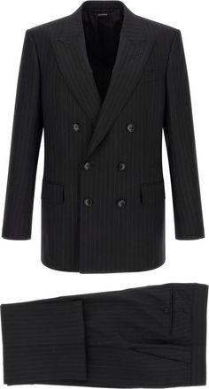 Tom Ford Double-breasted Suit - - Suits - Herren - Schwarzk - XL
