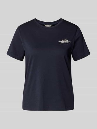 GANT T-Shirt mit Label-Print und Rundhalsausschnitt