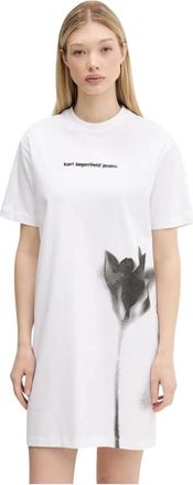 Karl Lagerfeld Femme, Robes, Blanc, Taille: 36 FR Robe mini T-shirt imprim&eacute; floral