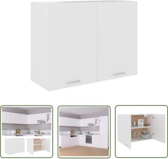 Nova The Living Store Hängeschrank Weiß 80x31x60 cm Holzwerkstoff - Küchenregal - Wandhänger - Aufbewahrungsregale - Weißes Regal - Küchenorganisation