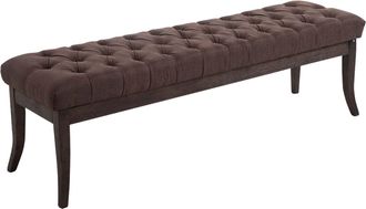 Clp Sitzbank Ramses mit hochwertiger Polsterung und Stoffbezug I Bank mit antik-dunklen Holzbeinen I Holzbank mit Einer Sitzh&ouml;he von: 46 cm, Farbe:braun, 