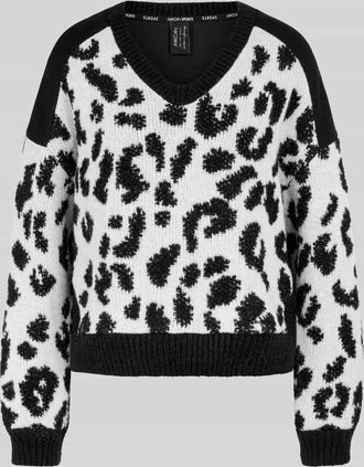 Marc Cain Pullover aus Alpaka-Woll-Mix mit Logo-Patch