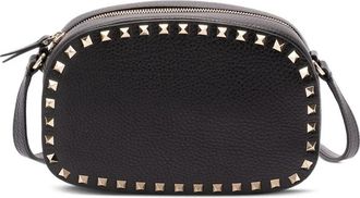 Valentino Garavani Hobo Bags - Textured Oval Bag With Pyramid Studs - Gr. unisize - in Schwarz - f&uuml;r Damen