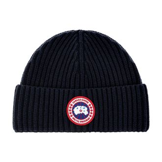 Canada Goose Kaschmir-Mischung Rippstrick-M&uuml;tze - - Accessories - unisex - Blau - ONE SIZE