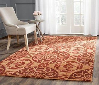Safavieh Traditionell Teppich für Wohnzimmer, Esszimmer, Schlafzimmer - Wyndham Collection, Kurzer Flor, Zimt, 152 X 244 cm