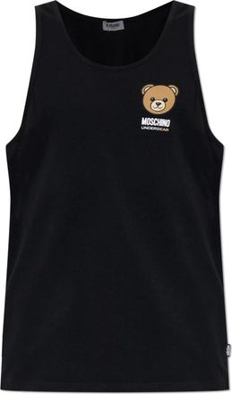 Moschino Homme, Tops, Noir, Taille: S T-Shirt Sans Manches Logo