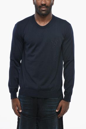 Valentino Rundhalspullover Aus Schurwolle Mit Gesticktem Monogramm Valentino
