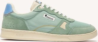 Faguo Baskets cuir et su&egrave;de vert clair
