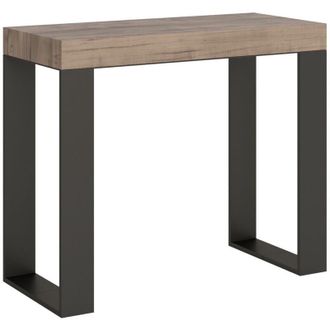 Itamoby Console extensible 90x40/300 cm Tecno Quercia Natura structure Anthracite