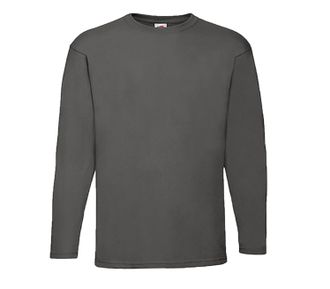 Fruit Of The Loom Herren Valueweight Long Sleeve Sporttop, Graphit + 1x HL Kauf Notizblock, 3XL
