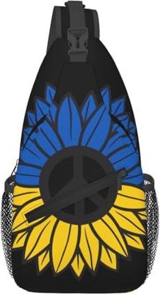 Generic Drapeau De Tournesols De LUkraine Sac &Agrave; Dos Bandouli&egrave;re D&eacute;contract&eacute; Pochette Epaule Multifonctionnel Sacoche Bandouliere Pour Quotidien Cyclisme Rando