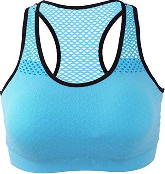 Generic Soutien-gorge de sport rembourr&eacute; &agrave; bretelles pour femmes, soutien moyen, haut dentra&icirc;nement pour le yoga, bleu, S