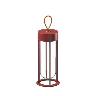 FLOS Bodenleuchte In Vitro Unplugged 3000K f&uuml;r den Au&szlig;enbereich LED Aluminium Terracotta Wiederaufladbar, Ma&szlig;e: 13,2cm x 39,3cm, F018E31K025