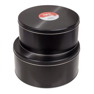 Freak Scene Blechdose Schallplatte Vinyl runde Metall-Dose Set Keksdose Blechbox Aufbewahrung