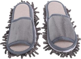 Hemoton Pantoufles Dint&eacute;rieur Antid&eacute;rapantes en Microfibre Chenille Grise, Taille S, Unisexes, pour Nettoyage du Sol et Usage Maison Quotidien