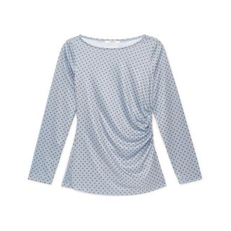 Maliparmi Maliparmi, Femme, Tops, Bleu, Taille: 42 FR T-shirt en jersey &agrave; micro-imprim&eacute;