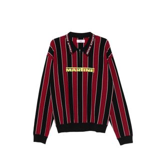 Martine Rose Striped Zip Polo Shirt