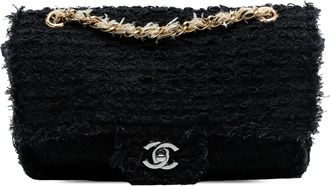 Chanel Hobo Bags - Medium Classic Tweed Single Flap - Gr. unisize - in Schwarz - für Damen