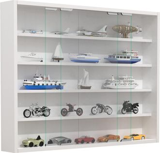 VCM Glasvitrine hängend | Vitrine Glas mit ESG-Sicherheitsglas | Maße ca. H. H. 60 x B. 77 x T. 10 cm | Hängevitrine Glas | Modern und platzsparend | Glas