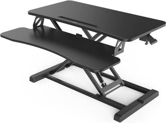 Hama Höhenverstellbarer Schreibtischaufsatz, 80 x 40 cm, Schwarz