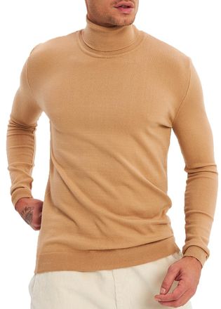 LEIF NELSON Herren Feinstrick Rollkragenpullover - Leichter Strickpullover mit Rollkragen - Eleganter Pullover für Herbst und Winter - Männer Sweater für Freizeit
