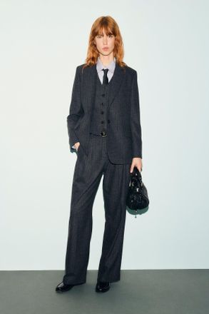 Gerard Darel Pantalon en flanelle ray&eacute;e - MINI - anthracite
