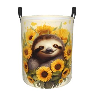 Generic W&auml;schebox 40X50Cm, Faultier Umgab Sonnenblumen W&auml;schesammler Tragbar,Elegante W&auml;sches&auml;cke F&uuml;r Schlafzimmer Spielzeug W&auml;sche