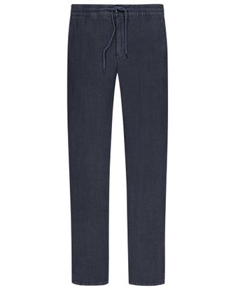 Alberto Leinenhose mit Dehnbund und Tunnelzug, Wide Fit in