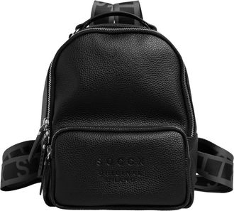 soccx Kleiner Rucksack aus Lederimitat mit Logo-Riemen