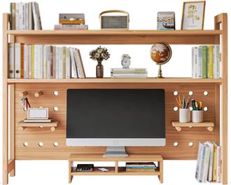 Generic Schreibtischregal, Tischregal Holz Mit Verstärkten Platten, Stabil und Fest. for Computer Monitor, Ideal for Büro, Zuhause, Arbeitszimmer und Wohnheim