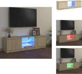 vidaXL Vidaxl - Meuble tv avec lumières led chêne sonoma 120x30x35,5 cm - Meuble Tv - Meuble Téléviseur - Armoire Tv - Télévision Murale - Support Tv