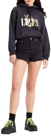 Levi's Damen Ribcage Shorts Denim Shorts Black Lake (Schwarz) 24