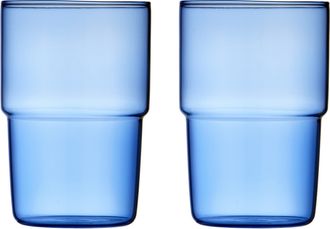 Lyngby Glas Torino Trinkglas, Wasserglas, 40 cl, 2 Stck., Blau