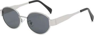 Generic Lunettes De Soleil Ovales For Hommes Et Femmes, Verres F&ecirc;te, Conduite, Vacances(Silver)