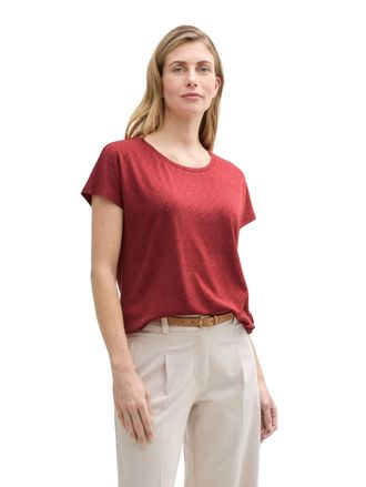 Tom Tailor Damen 1046401 T-Shirt, 23853-Burnt Russet, L