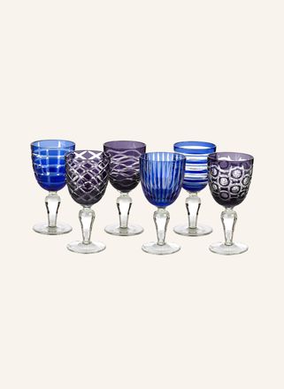 Pols Potten Polspotten 6er-Set Weingl&auml;ser blau