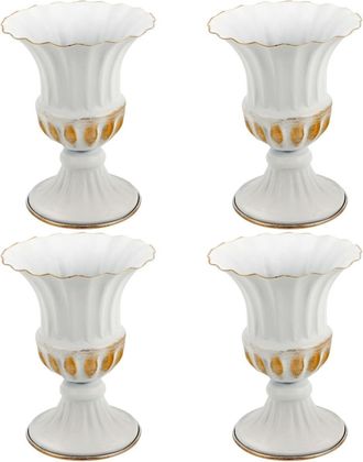 Pretyzoom 4 St&uuml;ck Blument&ouml;pfe Auf Dem Friedhof Friedhofsdekoration F&uuml;r Grab Gedenkvase Friedhofsvase Friedhofscontainer Grabstein Vasen F&uuml;r Blumen Urnenvase Zur