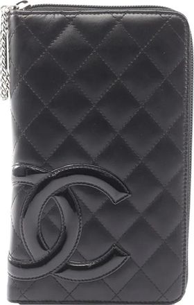 Chanel 2006-2008 CC Quilted Lambskin Cambon Ligne Wallet long wallets - Schwarz