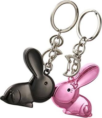 BESPORTBLE 2 pi&egrave;ces Porte Cl&eacute;s Couple Magn&eacute;tique Lapin de Zinc Accessoire Mode pour Cl&eacute;s Saint Valentin &Eacute;l&eacute;gant et Original