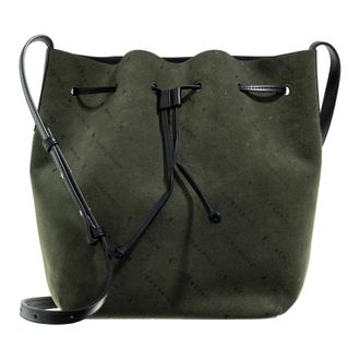 Liebeskind Liebeskind Berlin Beuteltaschen - Monogram Diagonal Hydro Suede Bucket Bag M - Gr. unisize - in Gr&uuml;n - f&uuml;r Damen