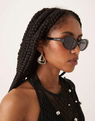 Lu Goldie Jeanne - Lunettes de soleil rondes - Noir