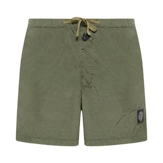 Stone Island Homme, Shorts, Vert, Taille: S Short &agrave; patchs brod&eacute;s