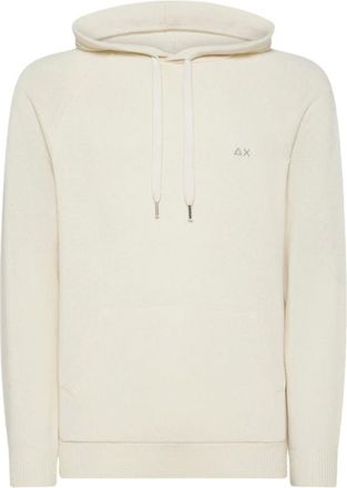 Sun 68 Homme, Sweatshirts et sweats &agrave; capuche, Blanc, Taille: S Sweat &agrave; capuche en coton avec logo frontal