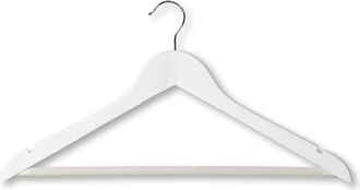 KESPER Kleiderb&uuml;gel 6-teiliges Set, Lotusholz, Wei&szlig;, 21,5x6,5x45 cm, Zwei Rockkerben, Hosensteg, 67146