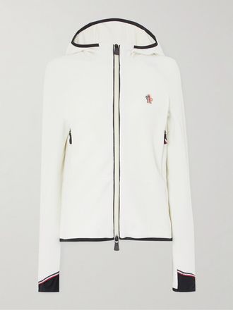 Moncler Veste &Agrave; Capuche En Polaire &Agrave; Appliqu&eacute; - Blanc