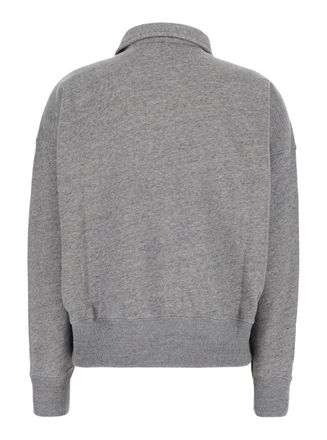 Polo Ralph Lauren Womens Polo-Collar Sweatshirt Grey Cotton Blend Sweatshirts Sweater